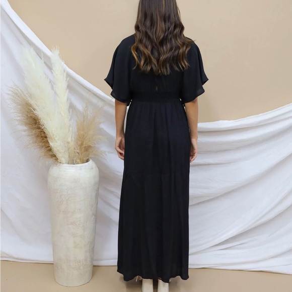 Dresses | Royal Blue Deep V Side Slit Maxi Dress | Poshmark